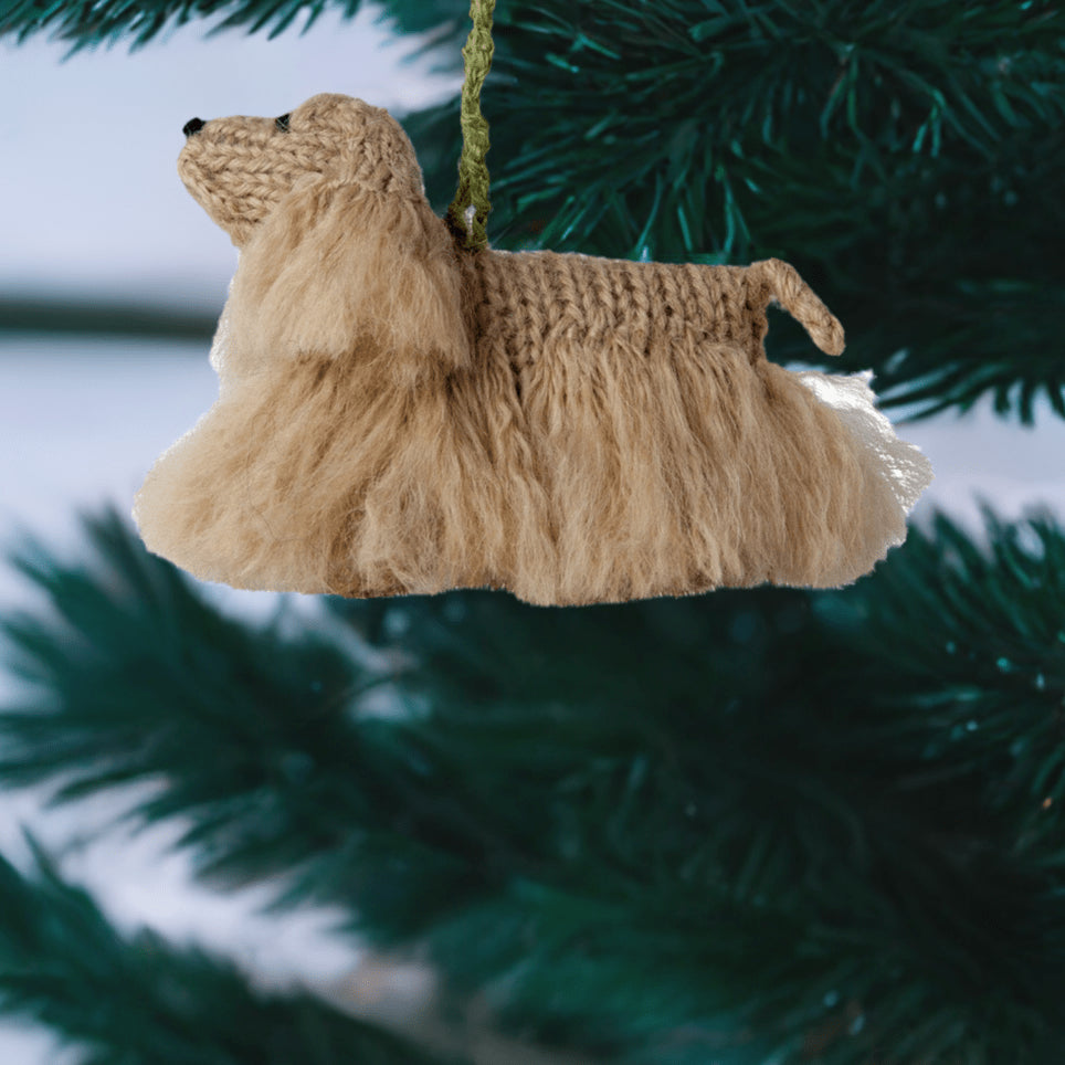 Cocker Spaniel Dog Hand Knit Christmas Ornament Arcadia Home – ARCADIA HOME