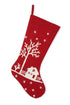 Snowy Village Embroidered Scene Red Handmade Christmas Stocking Arcadi ...