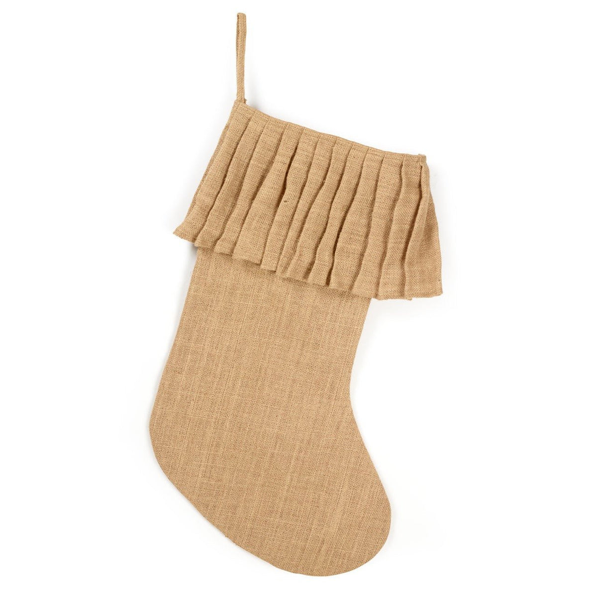 Handmade Jute Christmas Stocking - Ruffle Cuff Arcadia Home – ARCADIA HOME