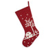 Snowy Village Embroidered Scene Red Handmade Christmas Stocking Arcadi ...