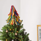 Handmade Hand Felted Wool Christmas Tree Topper - Multicolor Fringe Ar ...