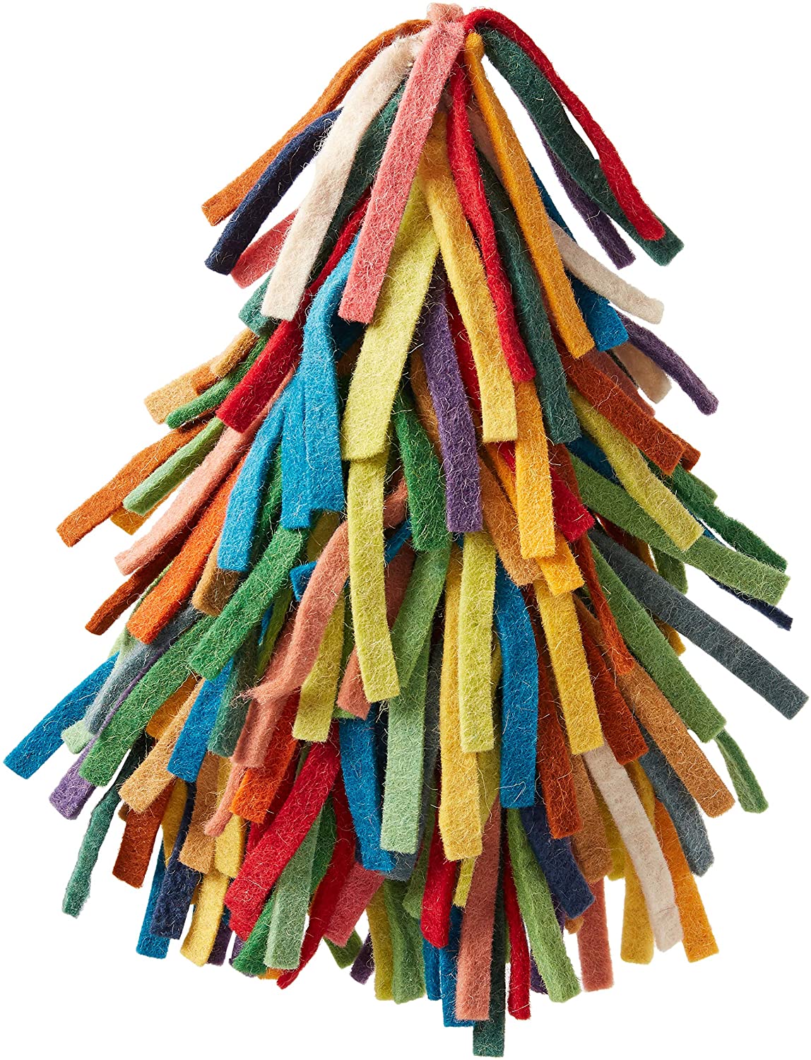 Handmade Hand Felted Wool Christmas Tree Topper - Multicolor Fringe Ar ...