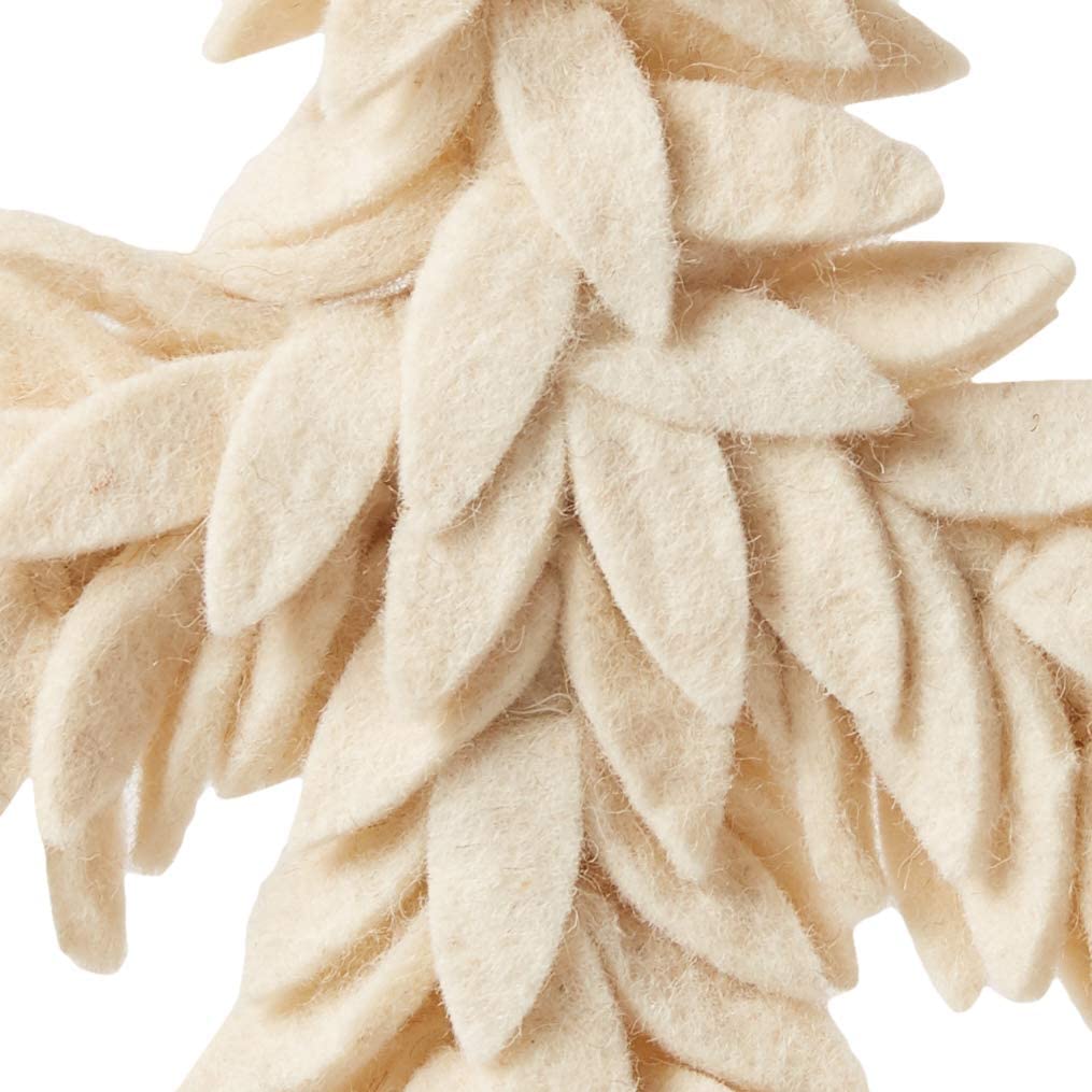 Handmade Hand Felted Wool Wreath - Peace Symbol Cream - 14" Arcadia Ho ...