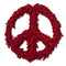 Handmade Hand Felted Wool Wreath - Peace Symbol Red - 14" Arcadia Home ...