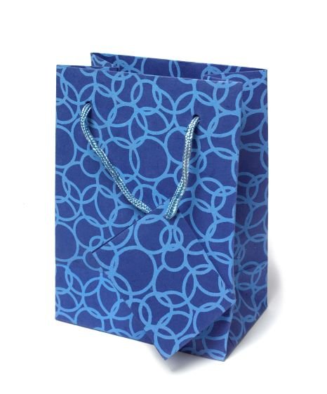Set of Six Recycled Cotton Gift Bags Tag Pink Circles Design Arcadia H ...